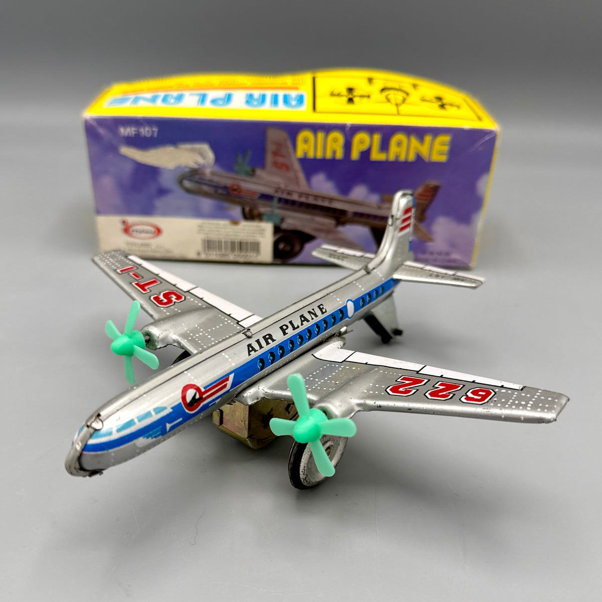 Gioco latta MF 107 Aereo Air Plane carica manuale 1960 ca — Galleria ...