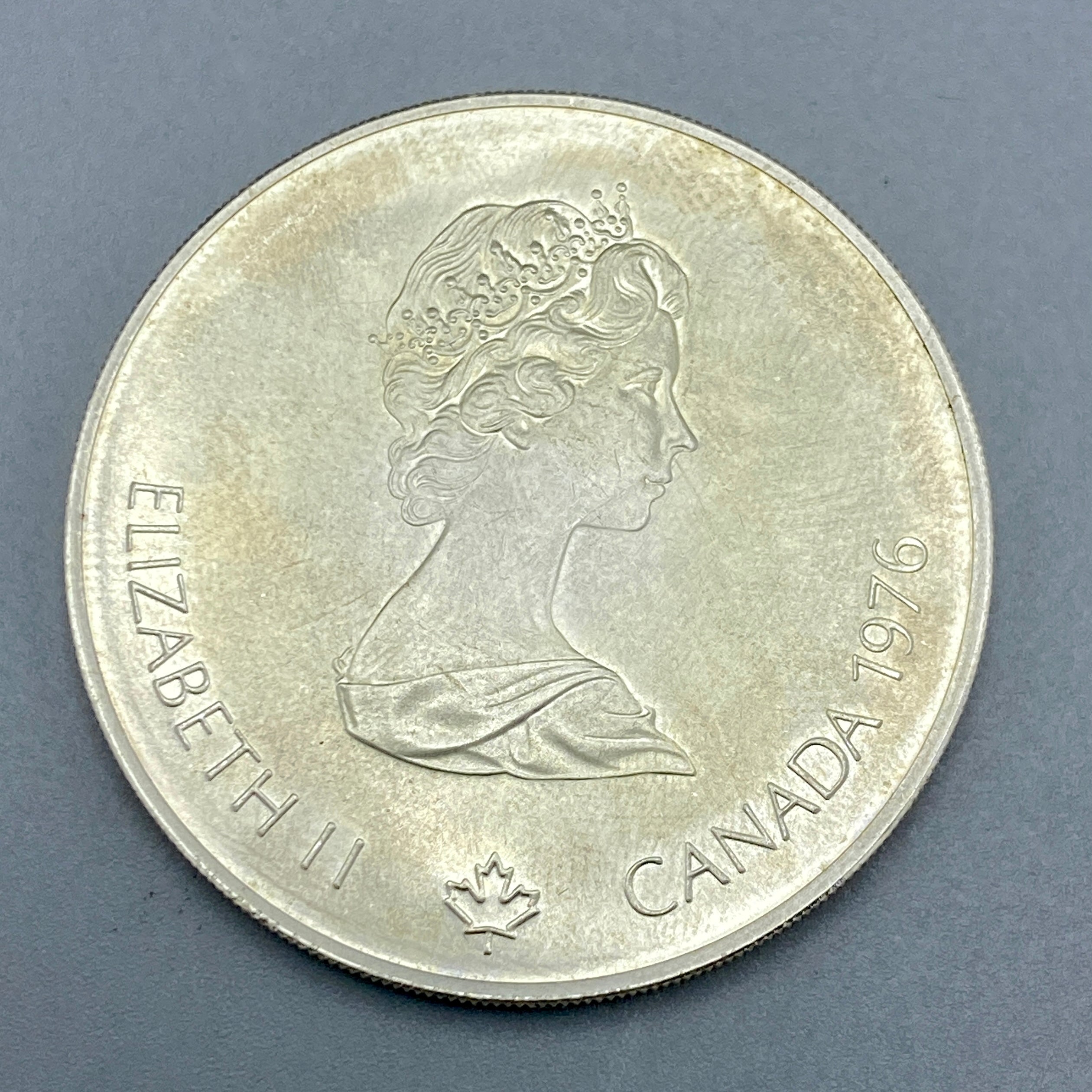Moneta 5 Dollari argento Canada Elizabeth II Olimpiadi Montreal Boxe 1 ...